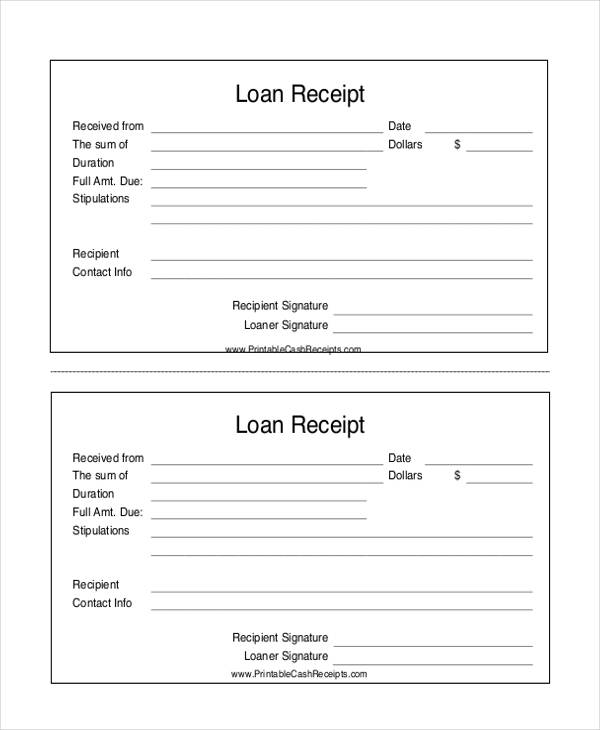 17+ Loan Receipt Templates - Free Sample, Example Format Download