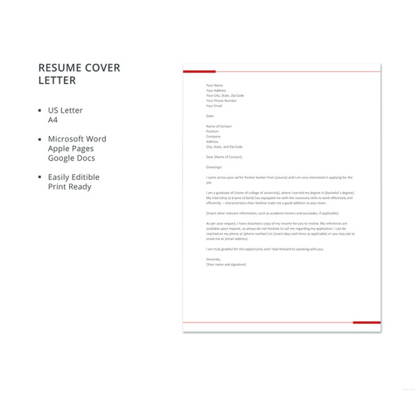 16+ Banking Cover Letter Templates - Sample, Example