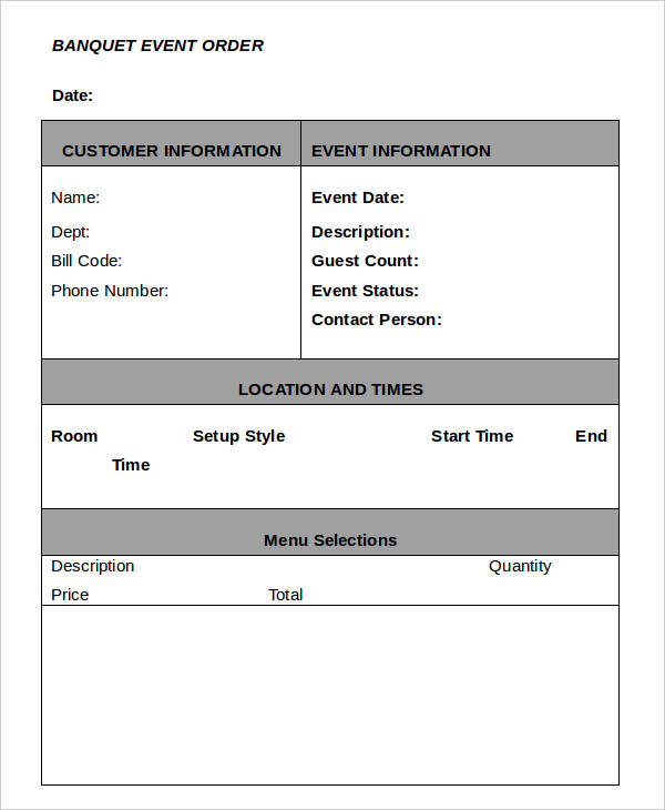 29+ Order Templates in Word