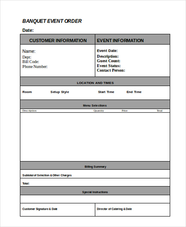 31 Order Templates