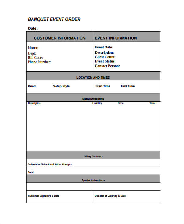 21 Free Order Templates