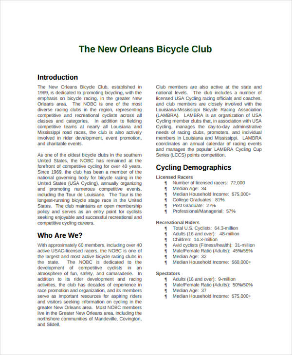 Club Sponsorship Proposal Template - 9+ Free Word, PDF Format Download