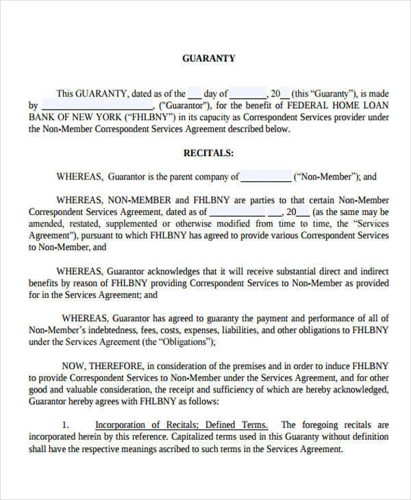 Guarantor Agreement Form Template PDF Template