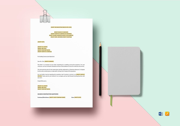 33+ FREE Construction Quotation Templates - AI, PSD, Google docs