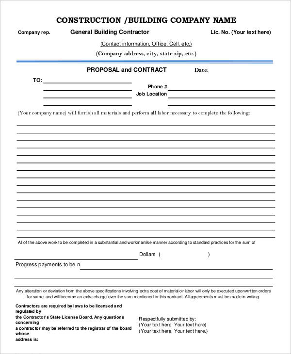 17+ Contractor Proposal Templates - Free Word, Pdf Format Download