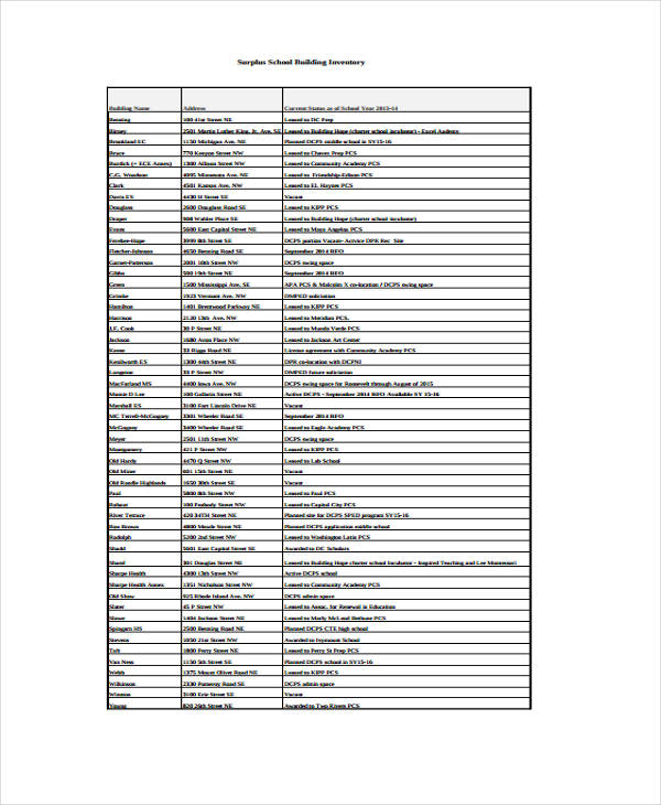 7+ School Inventory Templates - Sample, Example