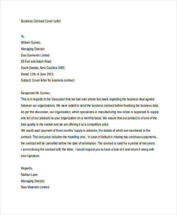 Business Cover Letter -10+ Free Word, PDF Format Download