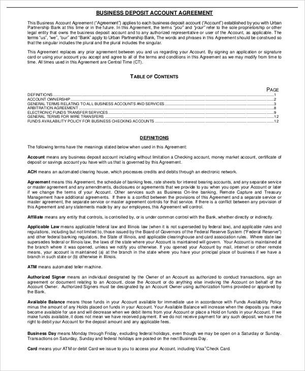 Deposit Agreement Template - 20+ Free Word, PDF Format Download