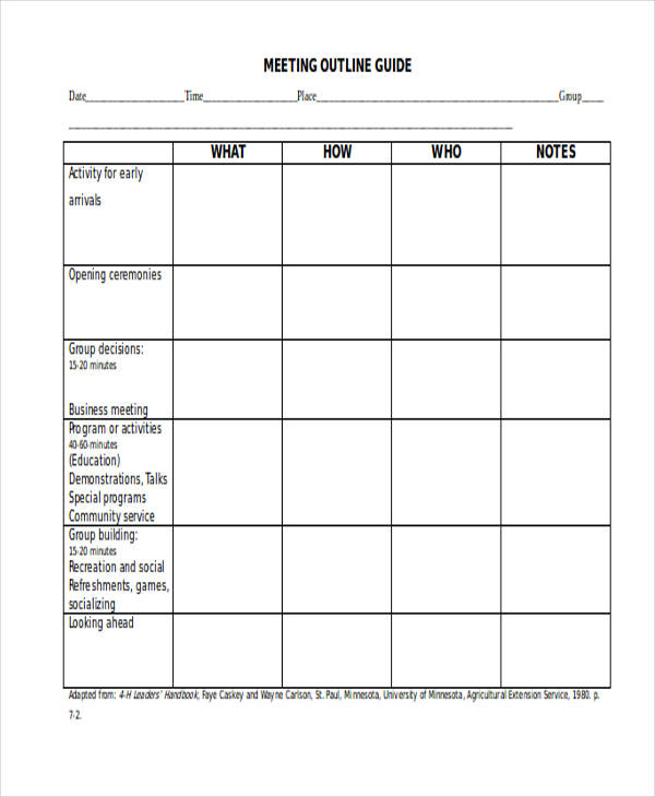 44+ Outline Templates in Word