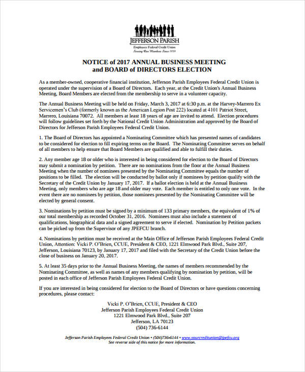 19+ Meeting Notice Templates - PDF, Google Docs, MS Word, Apple Pages