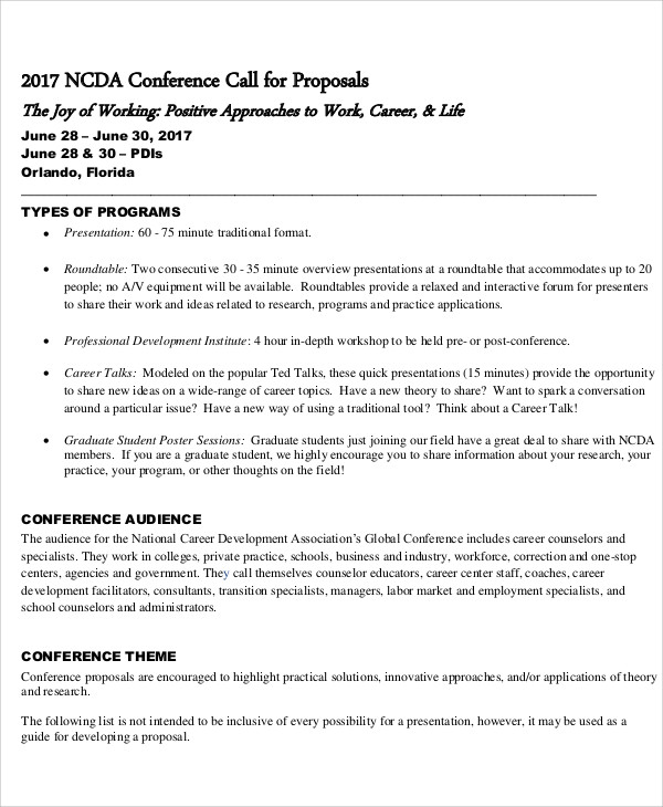 Conference Proposal Templates - 9+ Free Word, PDF Format Download