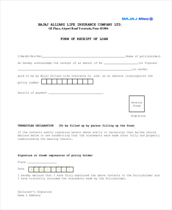 17+ Loan Receipt Templates - Free Sample, Example Format Download