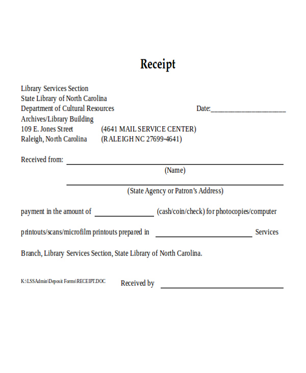 27 Receipt Formats In Word