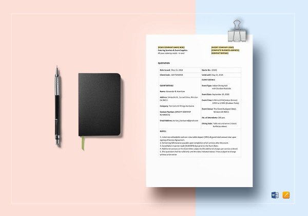 16+ Catering Quotation Templates - Word, PDF
