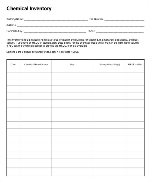 6+ Storage Inventory Templates - Word, PDF