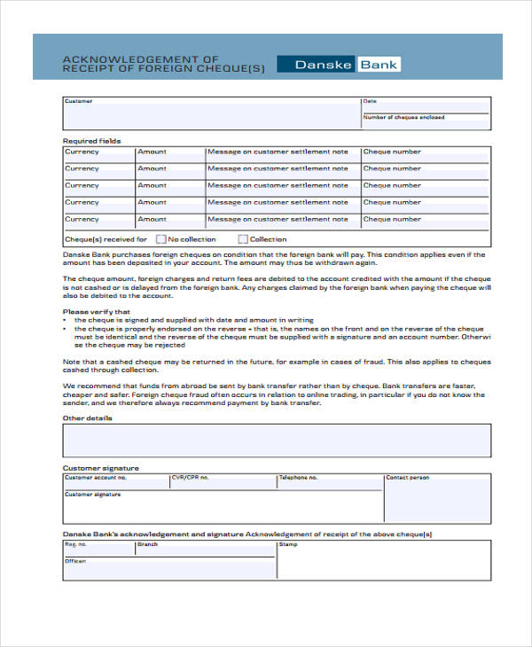 15+ Acknowledgement Receipt Template - Free Sample, Example Format Download