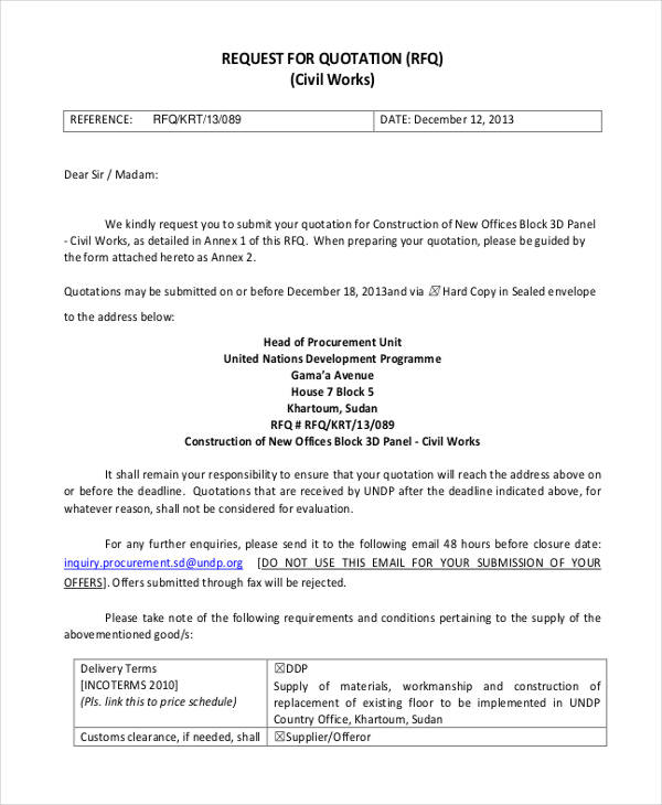 9+ FREE Construction Quotation Templates - PDF, Word, Apple Pages