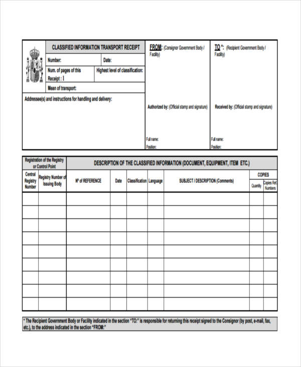 17+ Transport Receipt Templates - Free Word, PDF Format Download