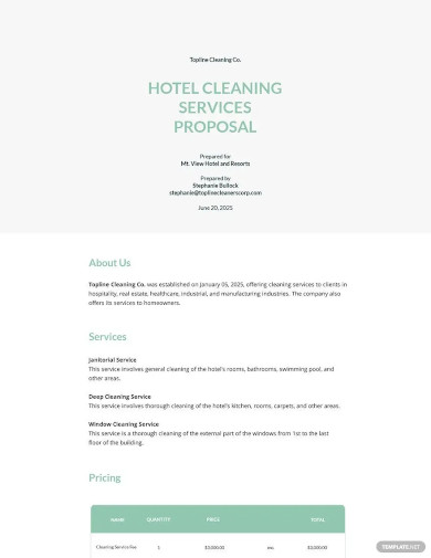 Cleaning Service Proposal Template - 12+ Free Word, PDF Format Download