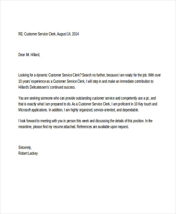 Customer Service Cover Letters -15+ Free Word, PDF Format Download