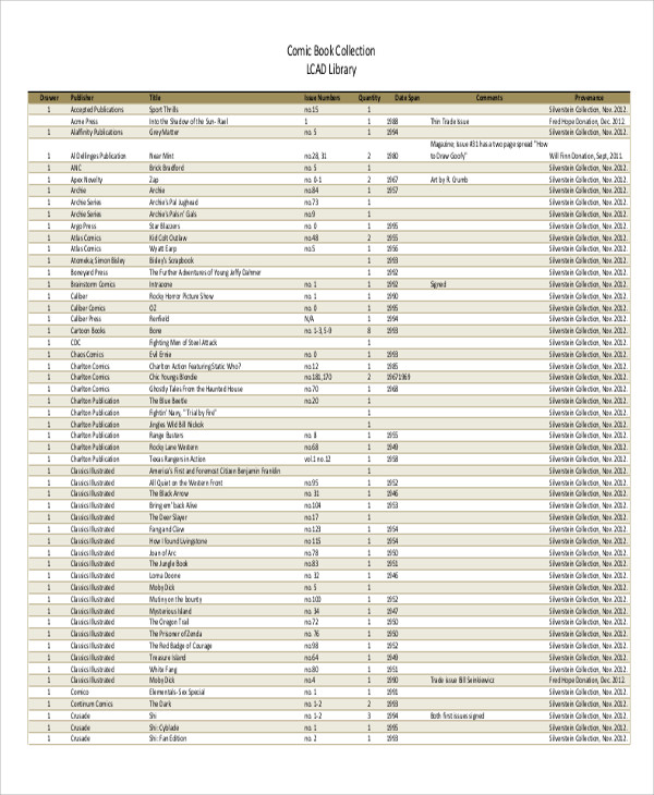 6+ Book Inventory Templates - Sample, Example