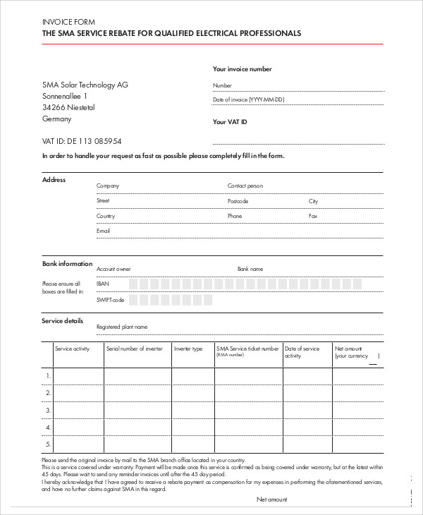 5+ Electrical Invoice Templates - Free Sample, Example Format Download