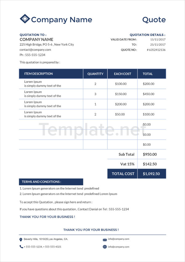 37+ Best Quotation Templates - AI, Google Docs, Apple Pages, Word ...