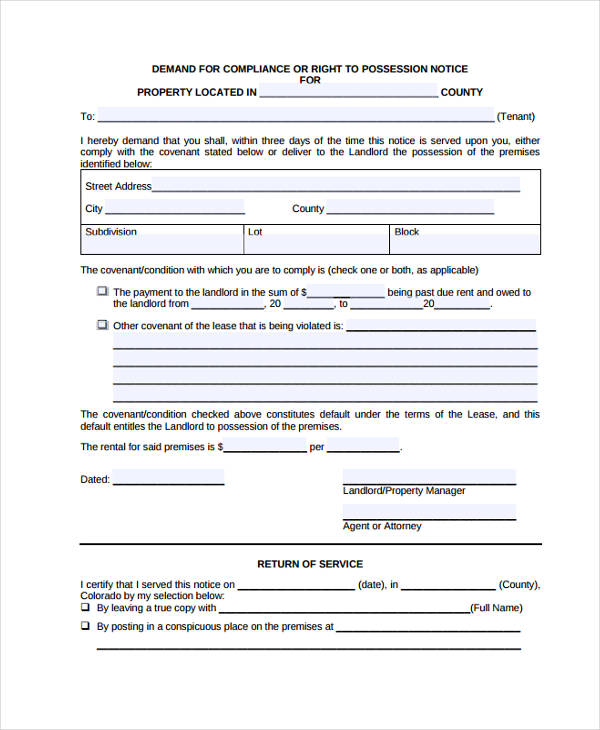 Demand Notice Templates - 5+ Free Word, PDF Format Downlaod