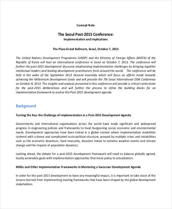 Concept Note Templates - 11+ Free Word, PDF Format Download
