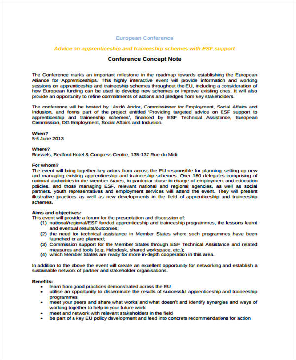 16+ Concept Note Templates - Sample, Example Format Download