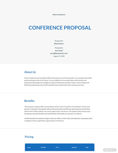 12+ Conference Proposal Templates - PDF | Google Docs | MS Word | Pages