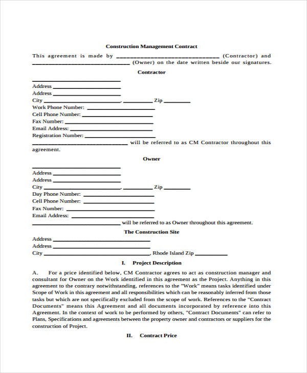 10+ Management Contract Templates - Word, Docs