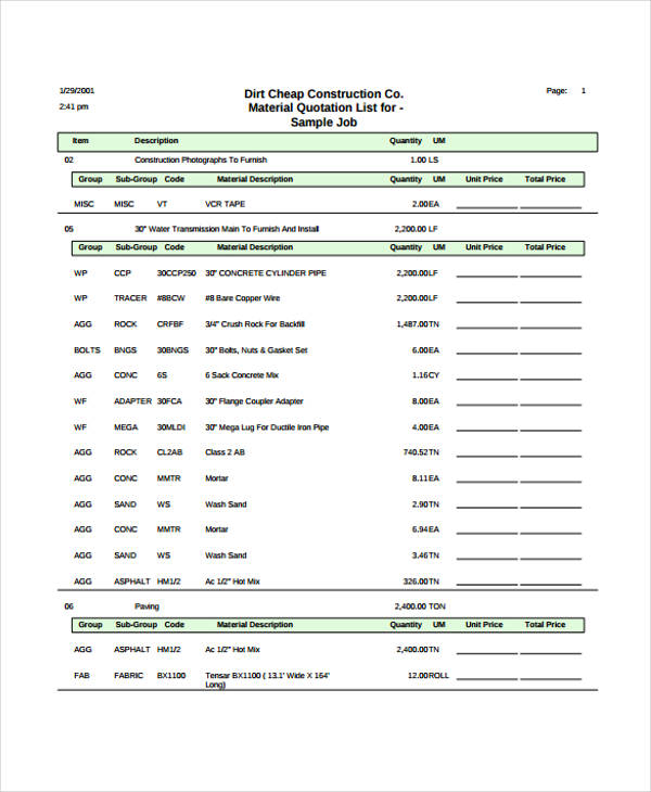 24+ Quotation Formats in PDF | Illustrator | InDesign | MS Excel ...