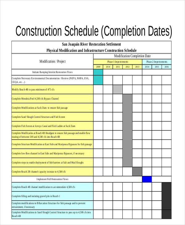 Construction Schedule Template Word Construction Schedule Template Word