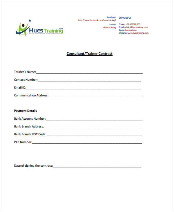 11+ Training Contract Templates in PDF | MS Word | Pages | Google Docs