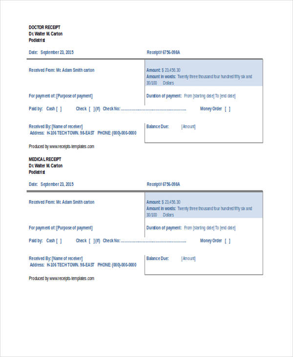 8+ Doctor Receipt Templates - Free Sample, Example Format Download