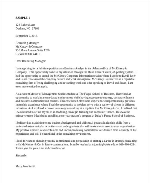 Consultant Cover Letter Examples Database Letter Template Collection