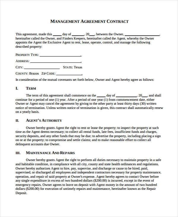 16+ Management Agreement Templates - Word, PDF, Apple Pages, Google Docs