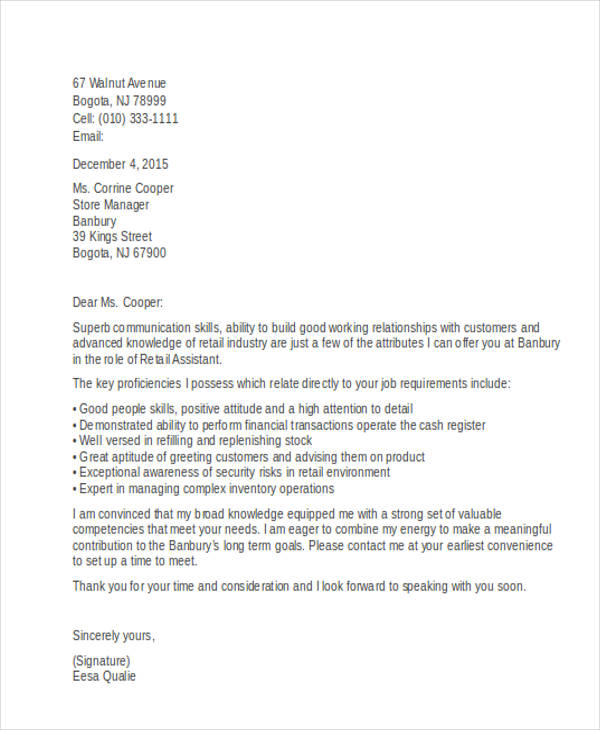 Fashion Retail Cover Letter Top Taken Stylish