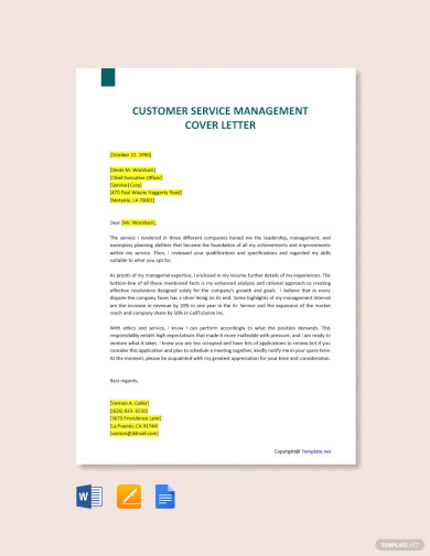 Customer Service Cover Letters -15+ Free Word, PDF Format Download ...
