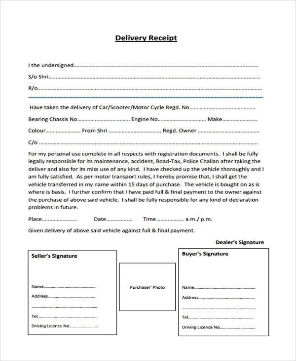17+ Transport Receipt Templates - Free Word, PDF Format Download