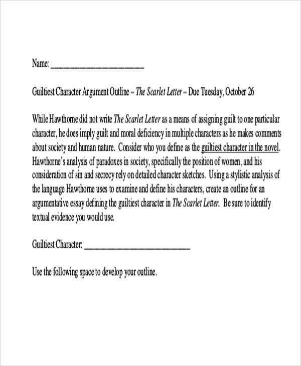 Character Outline Templates - 9+ Word, PDF Format Download