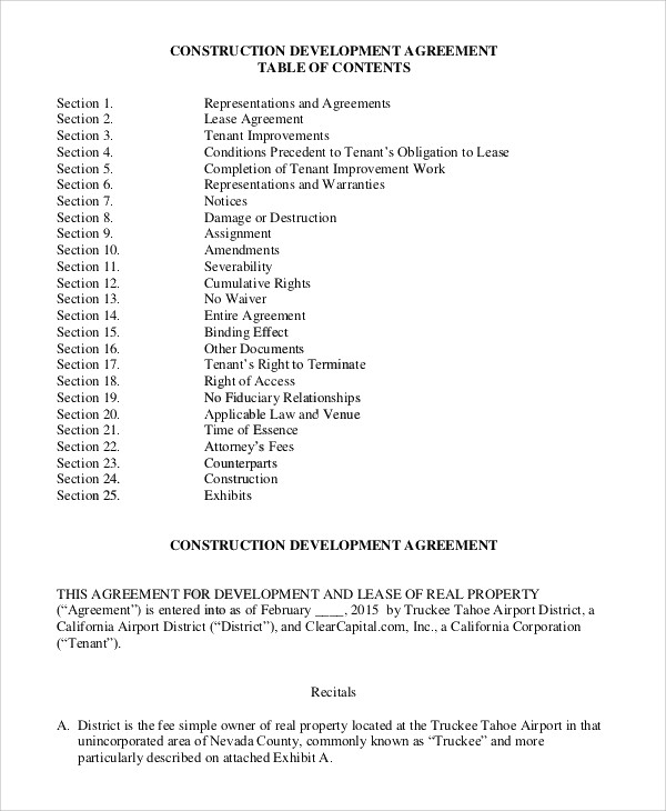 16+ FREE Construction Agreement Templates - Word, PDF, Pages