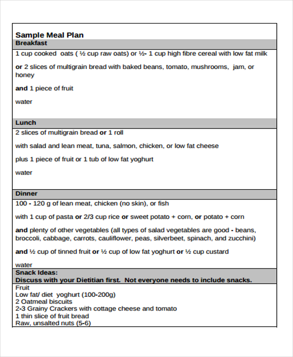 9+ Diet Chart Templates - Lose Weight in Style