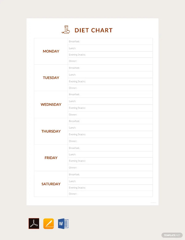 31+ Diet Chart Templates - Word, PDF