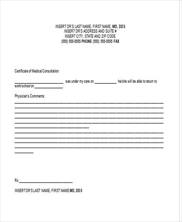 Return To Work Doctors Note Template Free Printable Templates