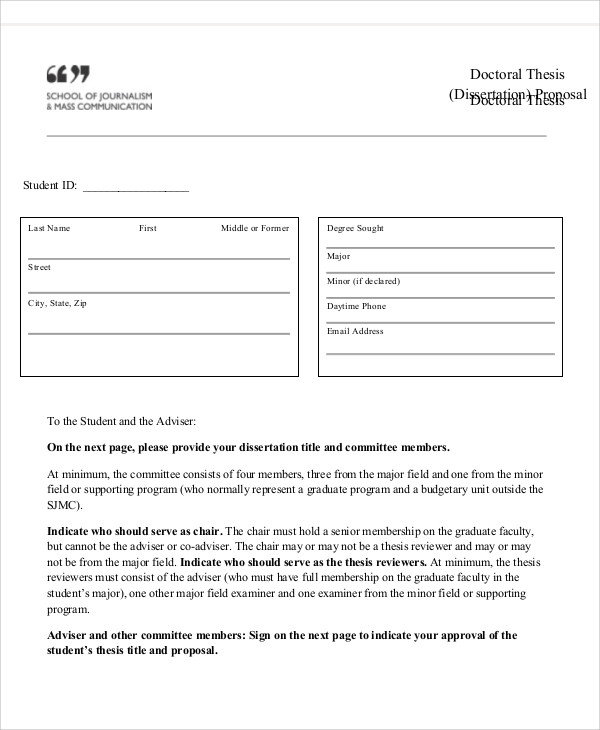 Thesis Proposal Template-9+ Free Word, PDF Format Download