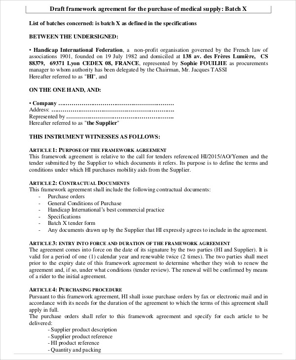 9+ Framework Agreement Templates - Free Sample, Example Format Download