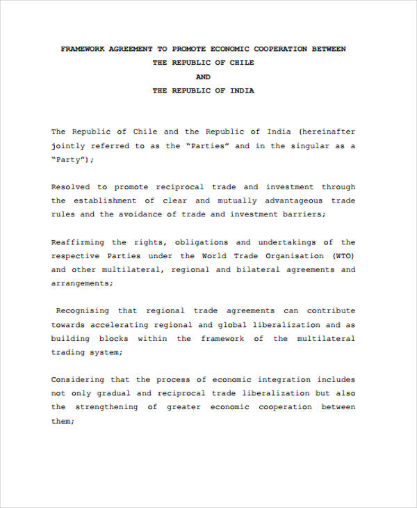 Framework Agreement Template - 11+ Free PDF, Word Format Download