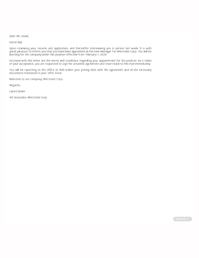 Company Appointment Letter Template - 15+ Word, PDF Format Download